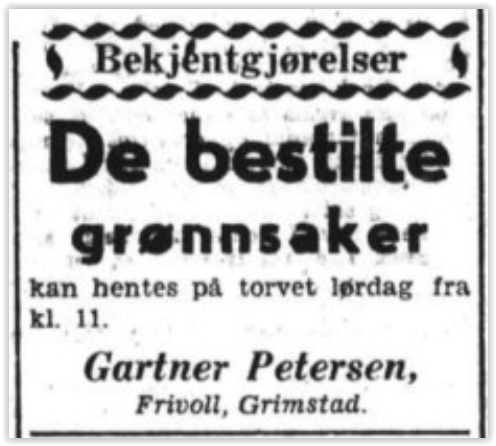 Frivold gartneri – lokalhistoriewiki.no