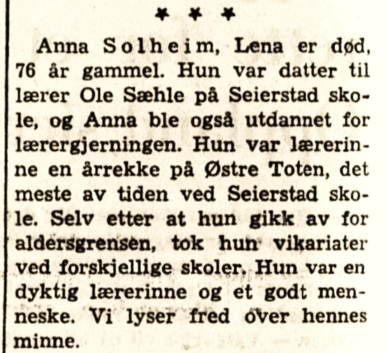 Anna Solheim – lokalhistoriewiki.no