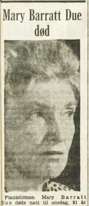 Mary Barratt Due (1888–1969) – lokalhistoriewiki.no