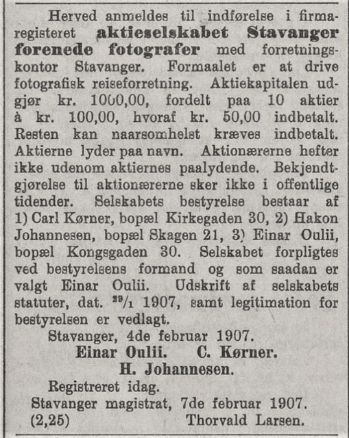 Stavanger Forenede Fotografer – lokalhistoriewiki.no