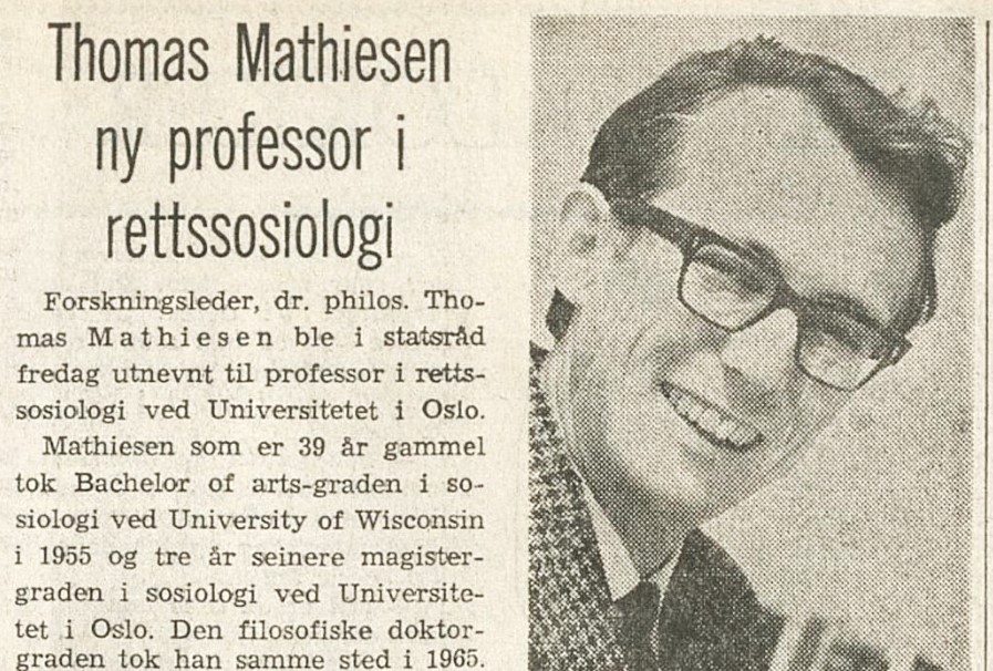 Thomas Mathiesen (1933–2021) – lokalhistoriewiki.no