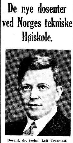 Leif Tronstad - lokalhistoriewiki.no