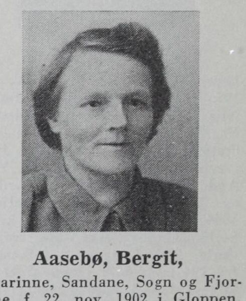 Bergit Aasebø (1902–1978) – lokalhistoriewiki.no